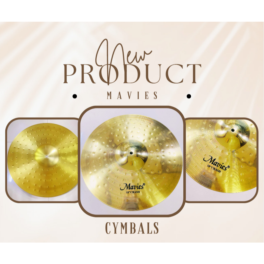 MAVIES 18 Inch Ride Cymbals Drum Set Durable Alloy Cymbals For ...