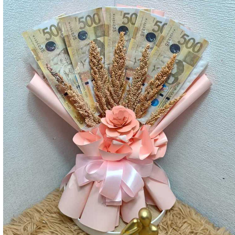 Mini Money Bouquet 5 Slots with Real Dried flowers | Shopee Philippines