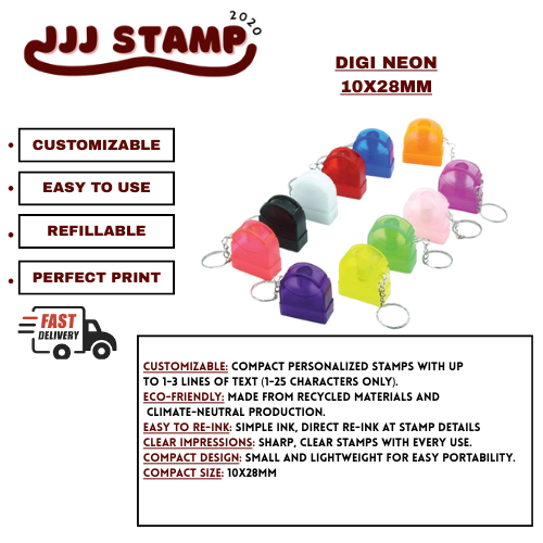 28X10MM DIGI NEON PERSONALIZED SELF-INKING STAMP | Shopee Philippines
