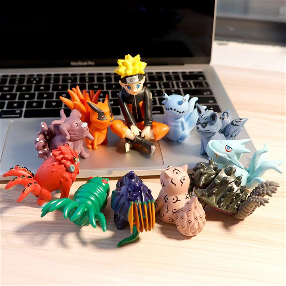 11PCS Naruto Akatsuki chib,Naruto Bijuu Set Sasuke Kakashi Kaara Action ...