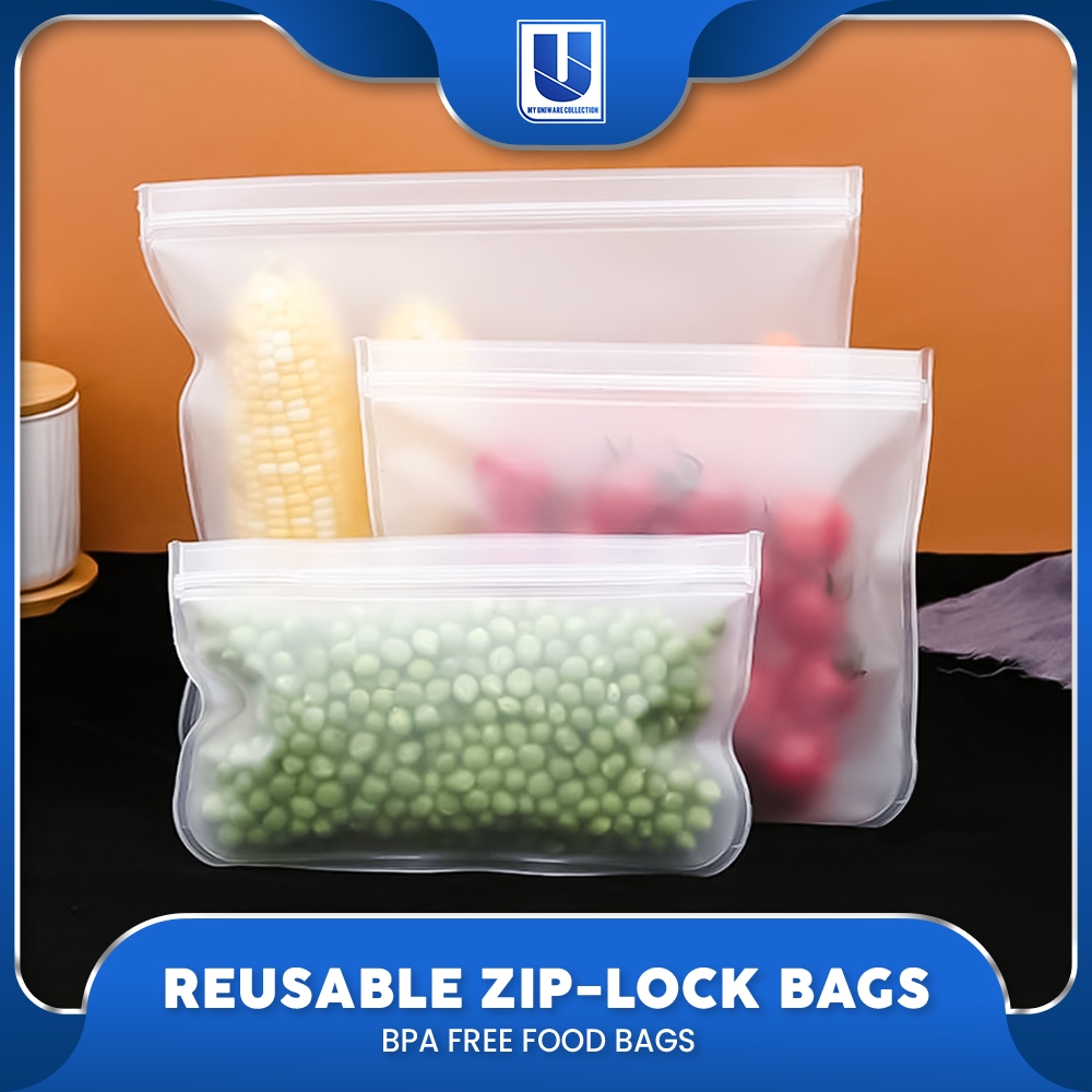 Reusable Silicone Food Storage Bag Reusable Ziplock Pouch Kitchen ...