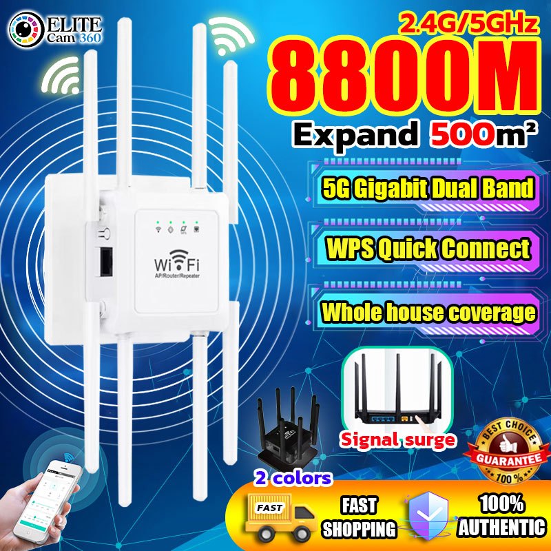 ⚡200% speed increase⚡New 8 Antennas WiFi Repeater 4800Mbps 2.4G/5G ...