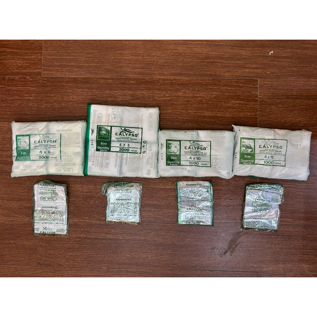 100 pcs (1 PACK) Calypso 04 Green [4x6, 4x8, 4x10, 4x12] Plastic Clear ...