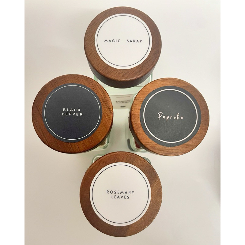 3.5CM Diameter Round Pantry Labels for Condiments Spice Jars Waterproof ...