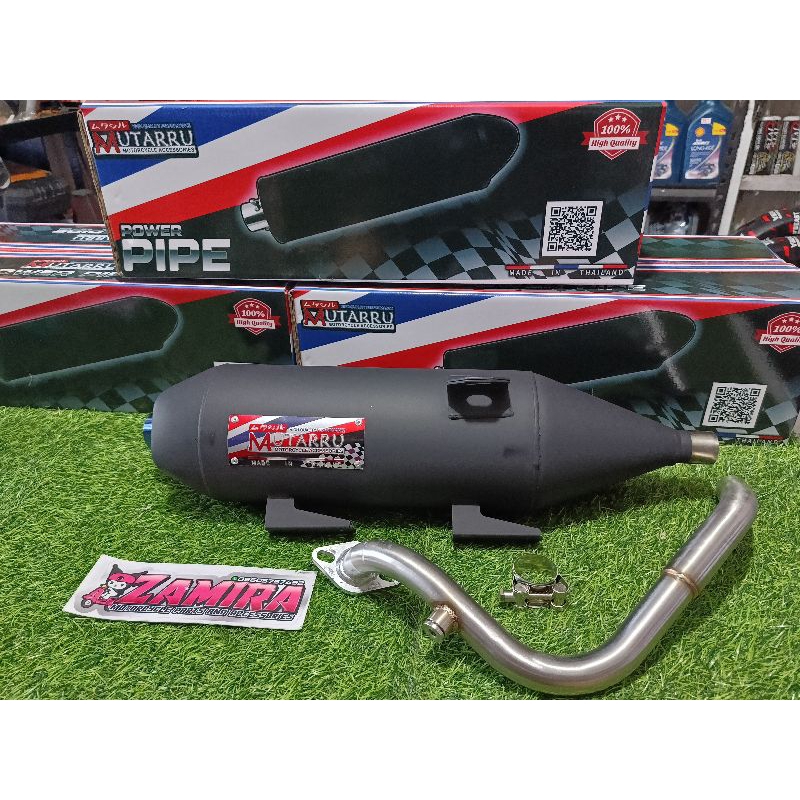 Mutarru Power Pipe Big Blue Tip with Bung Sensor HONDA CLICK V2 125 ...