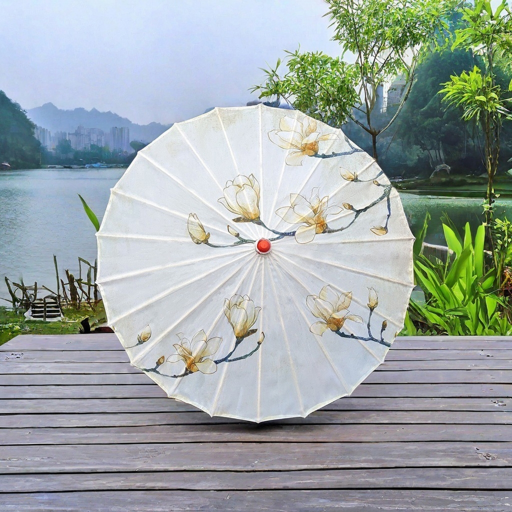 Umbrella Oiled Paper Parasol Art Dance Umbrella with Wooden Stick for ...