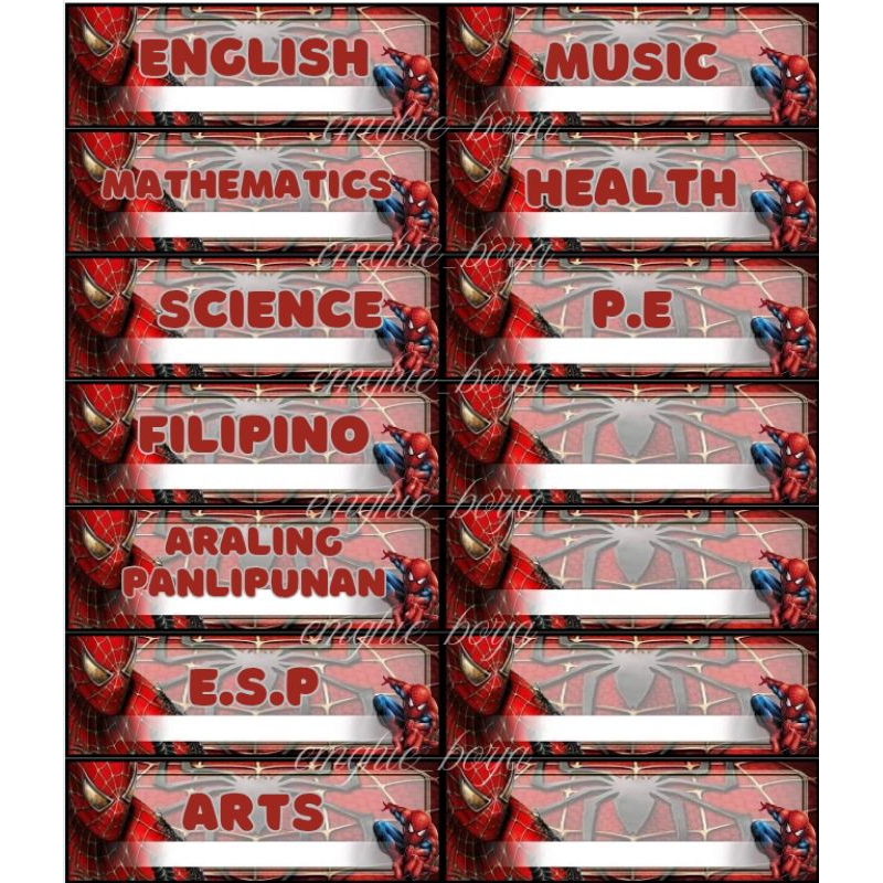 PERSONALIZED SUBJECT LABEL STICKER | Shopee Philippines