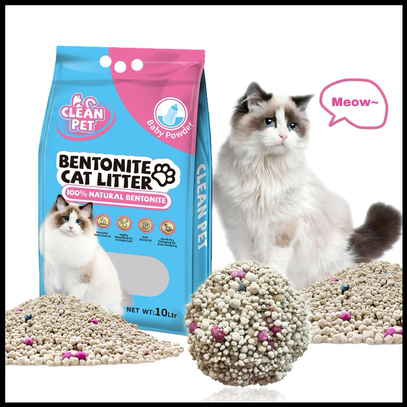 Clean Pet Premium Bentonite Cat Litter Sand (Baby Powder) | Shopee ...