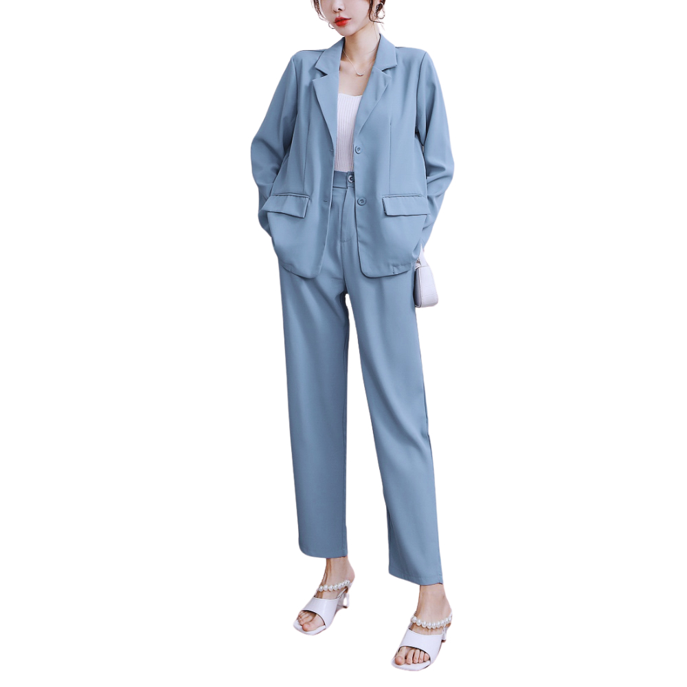 Terno Set Coordinates Long Sleeve Blazer and Straight Cut Trouser Pants ...