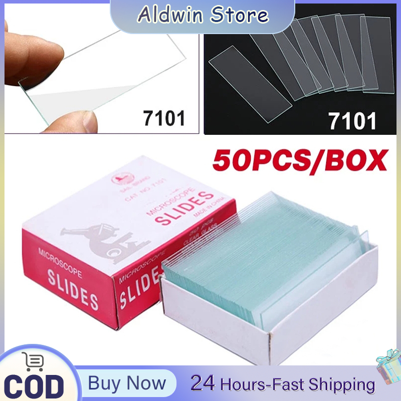 50PCS/Box 7101# Microscope Glass Slide Reusable for Biological Medical ...