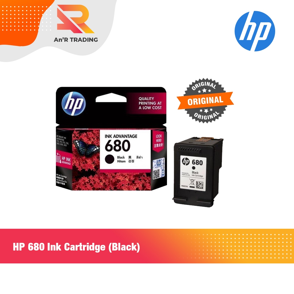 HP 680 Black Original Ink Advantage Cartridge | Shopee Philippines
