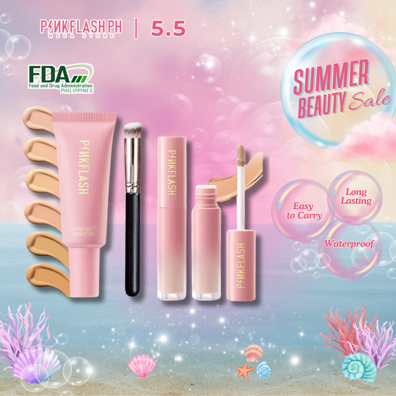 PINKFLASH Perfect Skin 3PCS Face Makeup Set Matte Foundation Full ...