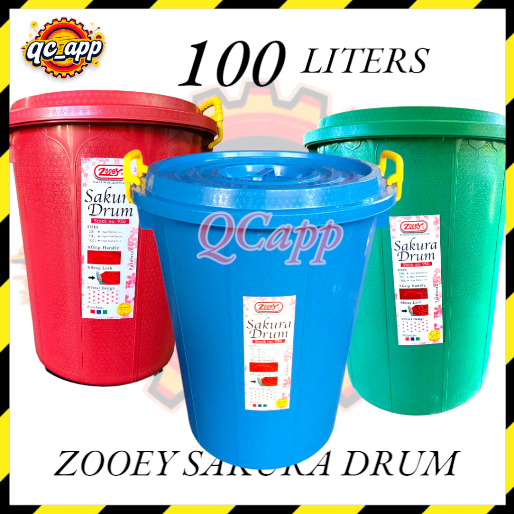 100 liters ZOOEY SAKURA DRUM WITH HANDLE AND COVER BIG DRUM | Shopee Philippines