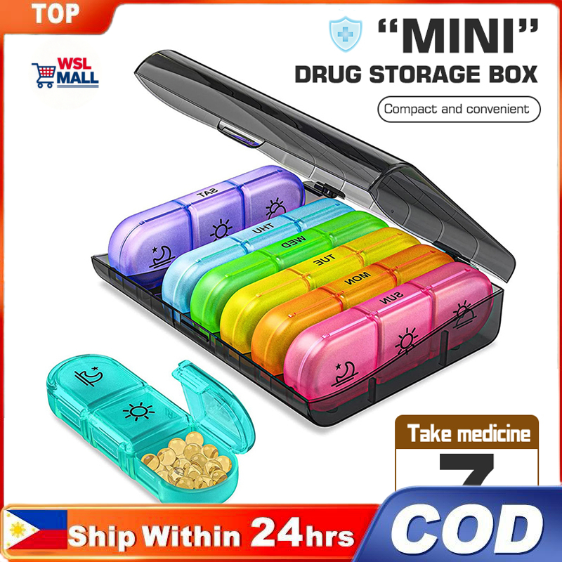 Moisture Proof Pill Organizer 7 Day 21 Compartment Travel Portable ...