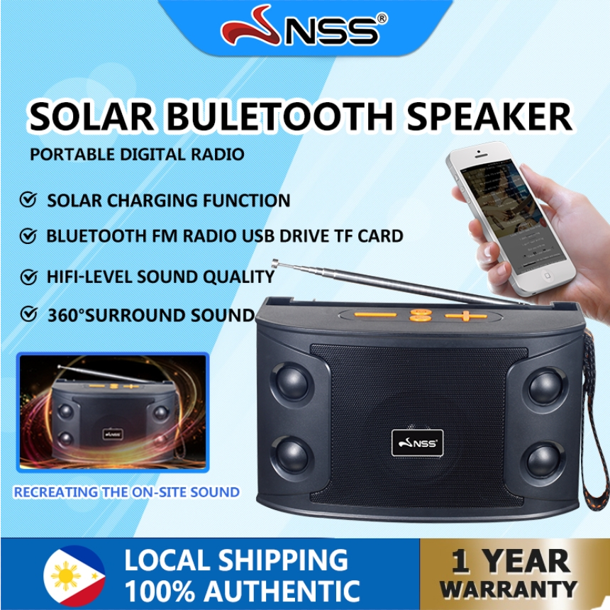 NSS Solar Buletooth speaker FM Digital Radio Portable Antenna 360 ...