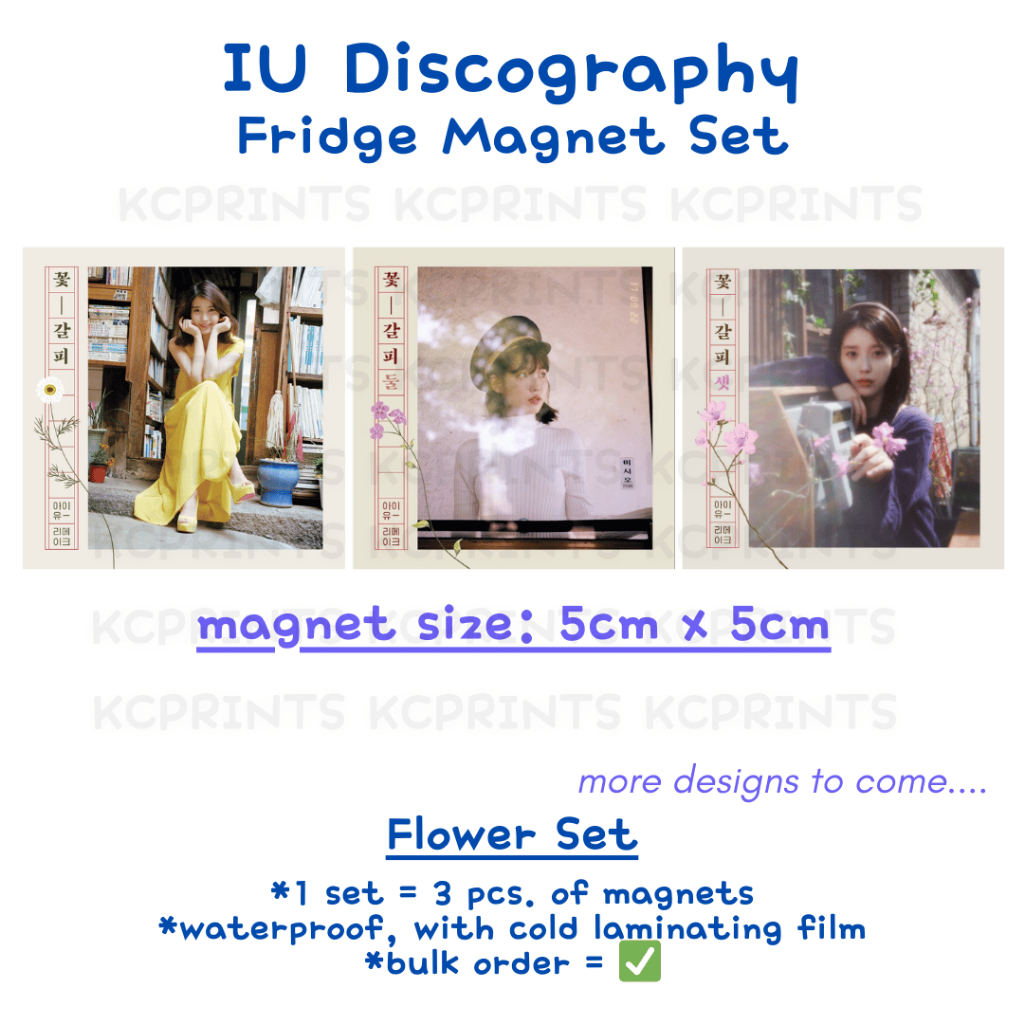 IU Discography Album Magnet Fanmade Concert Freebies Waterproof Lee ...