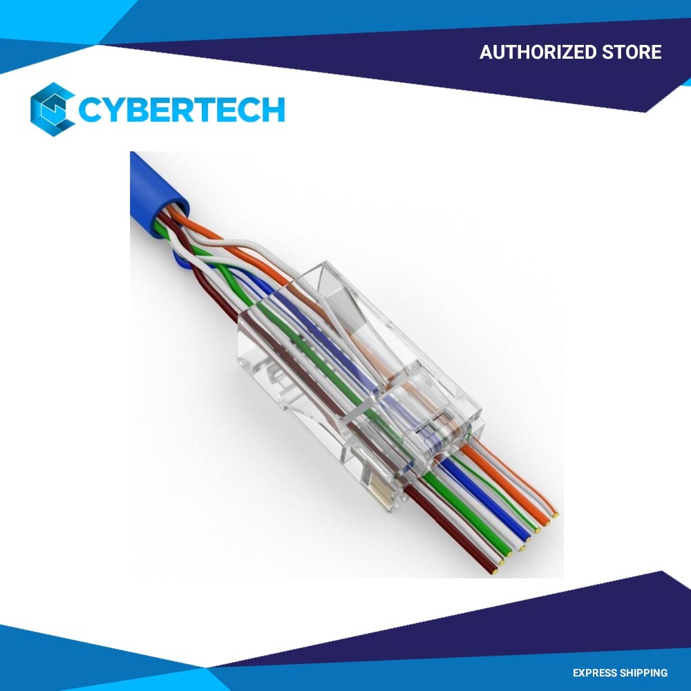 Rj45 Connector Cat5 Cat6 Plug Ez Modular 8p8cr End Pass Through(RJ5PT1K ...