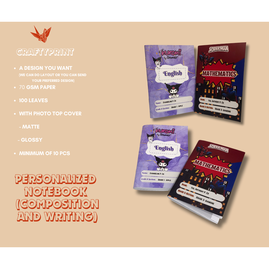 Personalized and Ordinary Notebook (Composition and Writing) | Shopee ...