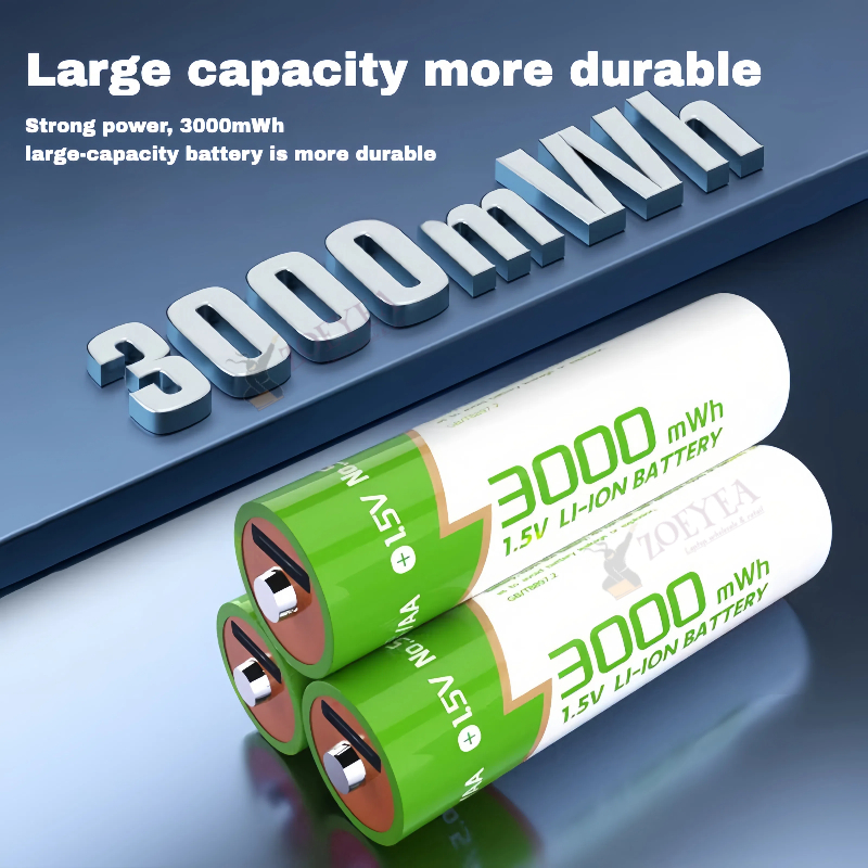 USB 1.5V AA/AAA 3000 mwh Li-Ion Type C rechargeable AA battery Self-discharge battery | Shopee ...