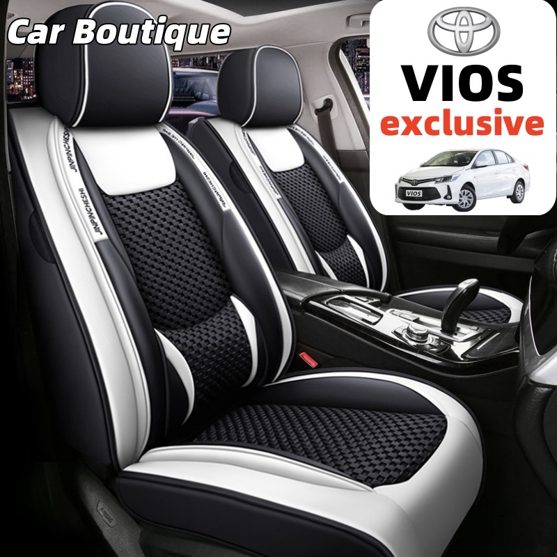 Toyota Vios exclusive leather ice silk car seat cover breathable lumbar ...