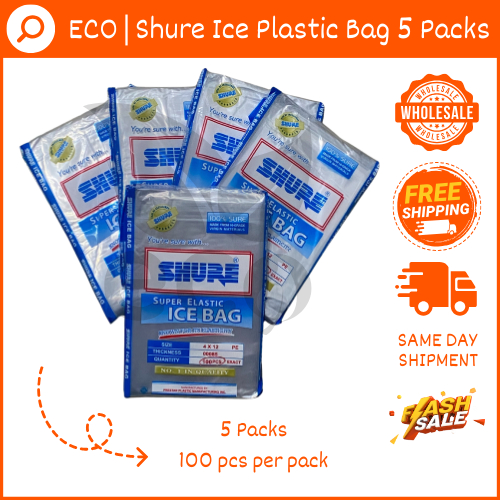 Shure Ice Bag / Plastic ng Yelo Makapal BUNDLE of 5 Packs ( 100 pcs ...