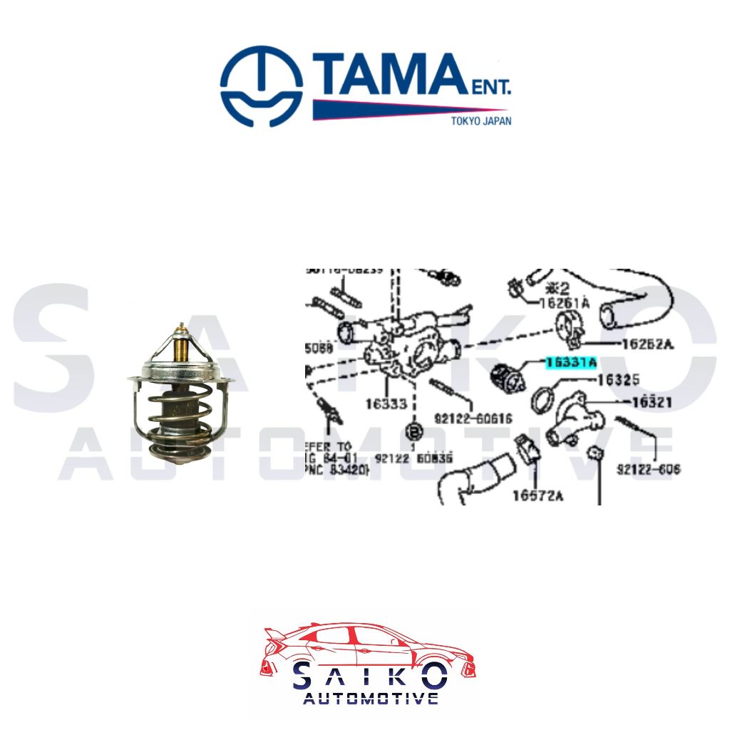 Tama Thermostat Toyota Corolla 2E 4AF 4AFE 5AFE 7AFE 4EFE 1987-2001 ...