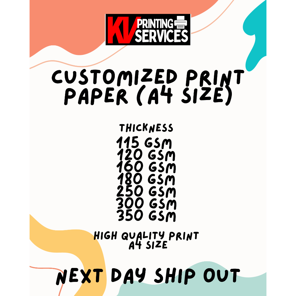 CUSTOMIZED HIGH QUALITY PRINT (GLOSSY/MATTE/GLITTER/KRAFT PAPER) 115 ...