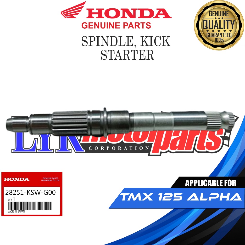 HONDA GENUINE SPINDLE, KICK STARTER FOR TMX125 ALPHA || 28251-KSW-G00 ...
