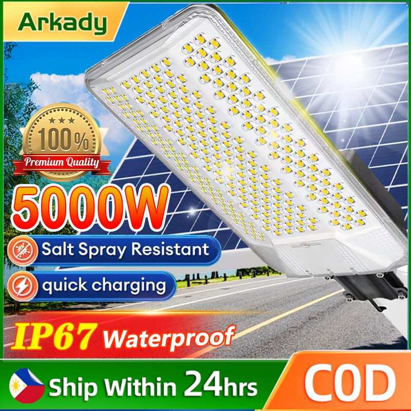 5000W New Solar Street Light LED White Lights Super Bright Heavy Duty ...