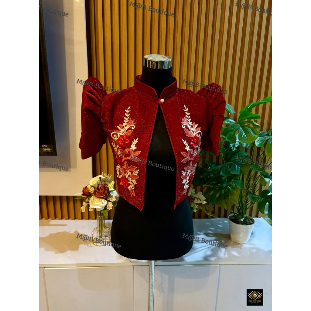 Modern Filipiniana Bolero (Candy Crush) | Shopee Philippines