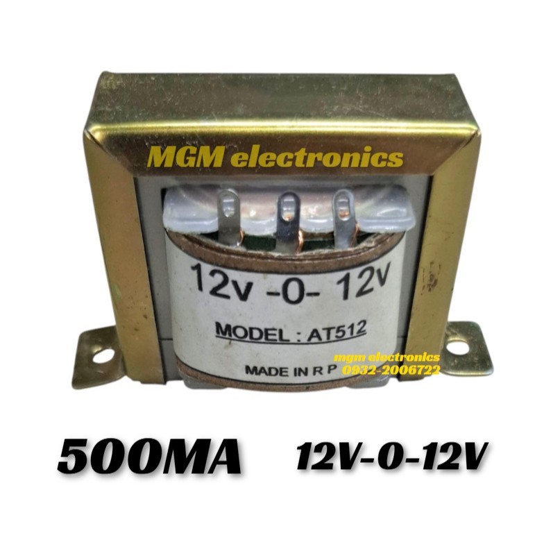 TRANSFORMER 500MAmp 12V x 2 center tap Secondary Voltage, Primary ...