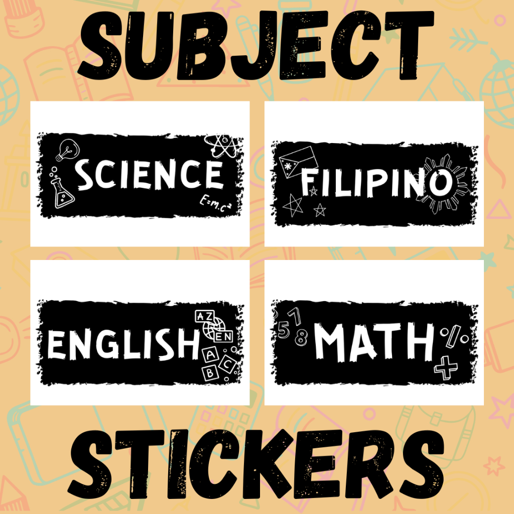SUBJECT SCHOOL YP NOTEBOOK STICKERS NAME TAG SUPPLIES CUSTOMIZE ...