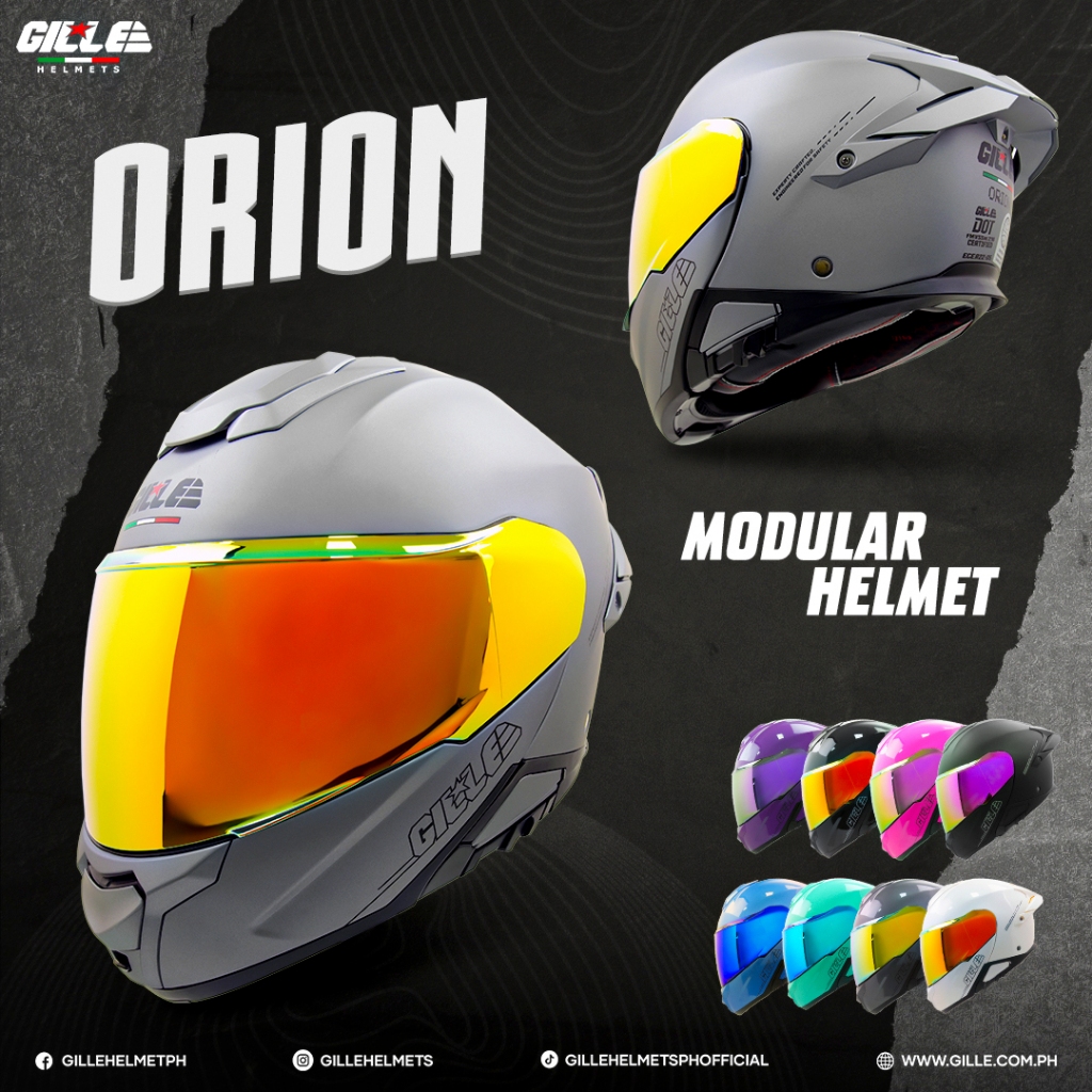 GILLE AF-10 ORION Revo Lens Motorcycle Modular Helmet Full Face Dual Visor Helmet Free Lens ...