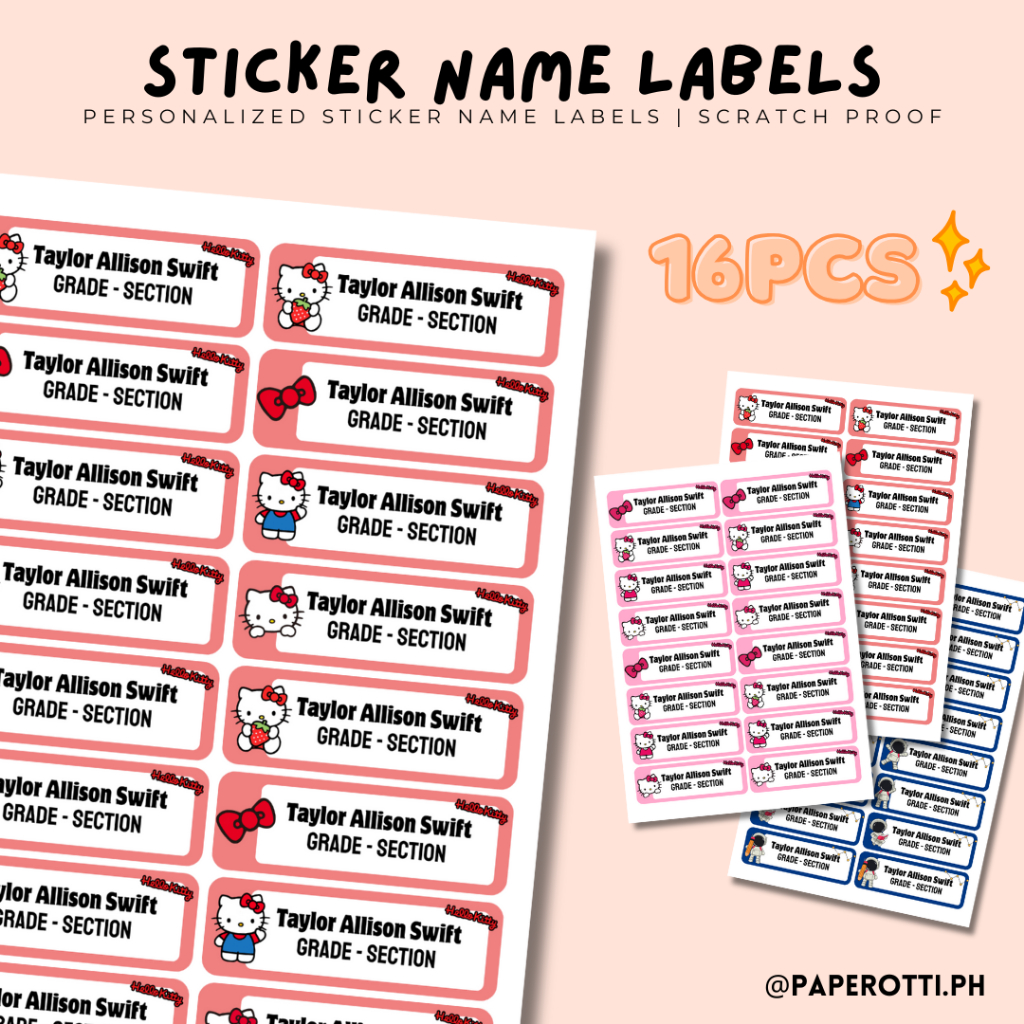 Personalized School Name Sticker | Waterproof | Scratchproof ...