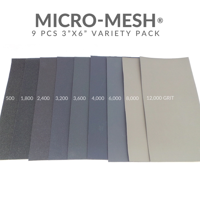 MICRO-MESH 3"x6" - Pack of 9 Variety Pack - Micromesh Sanding and ...