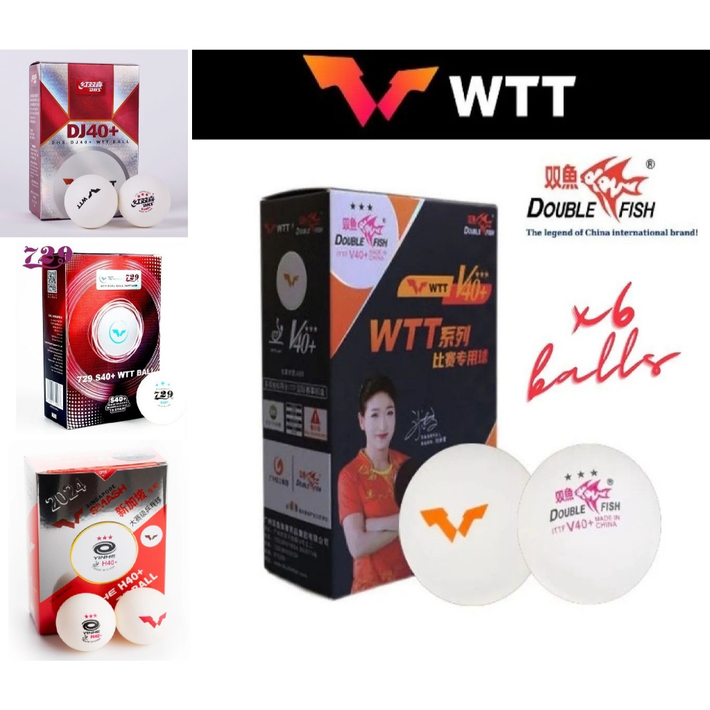 1Box 6pcs / DHS WTT / 729 / Yinhe / Doublefish / Original table tennis ...