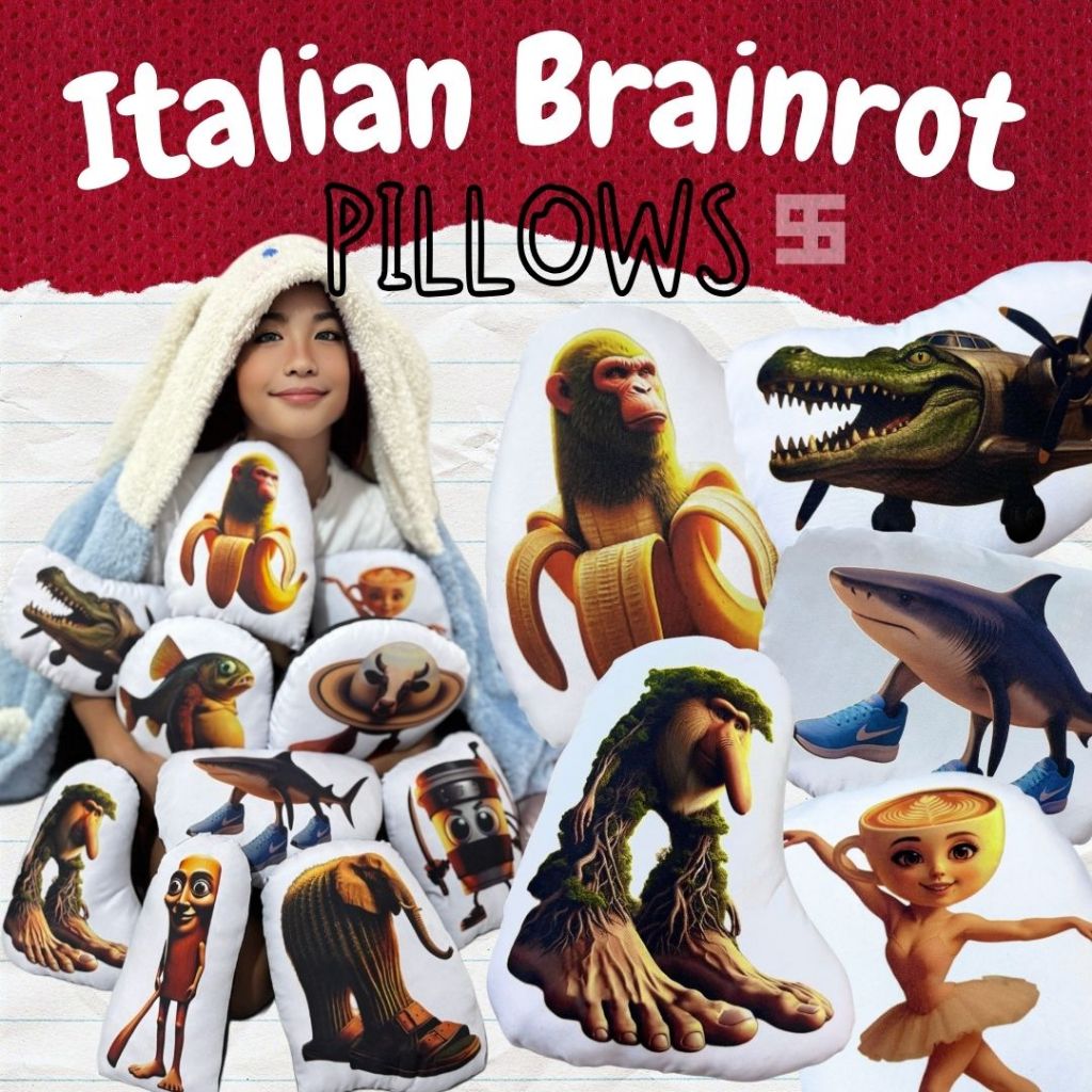 ITALIAN BRAINROT PILLOWS / TUNG TUNG SAHUR PLUSHIE / TRARARELO TRALALA ...