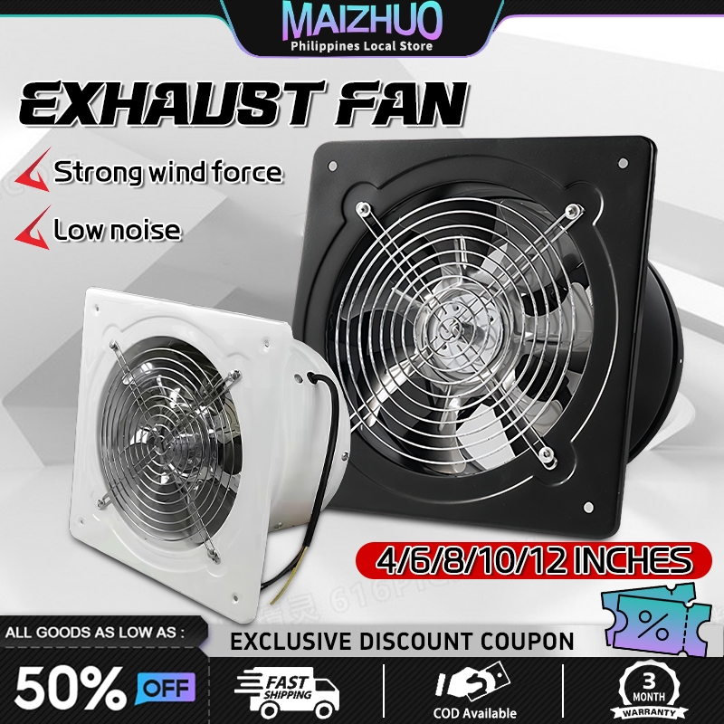 Exhaust Fan 4/6/8/10/12 inch Home Oil Fume Exhaust Fan Room Ventilation ...