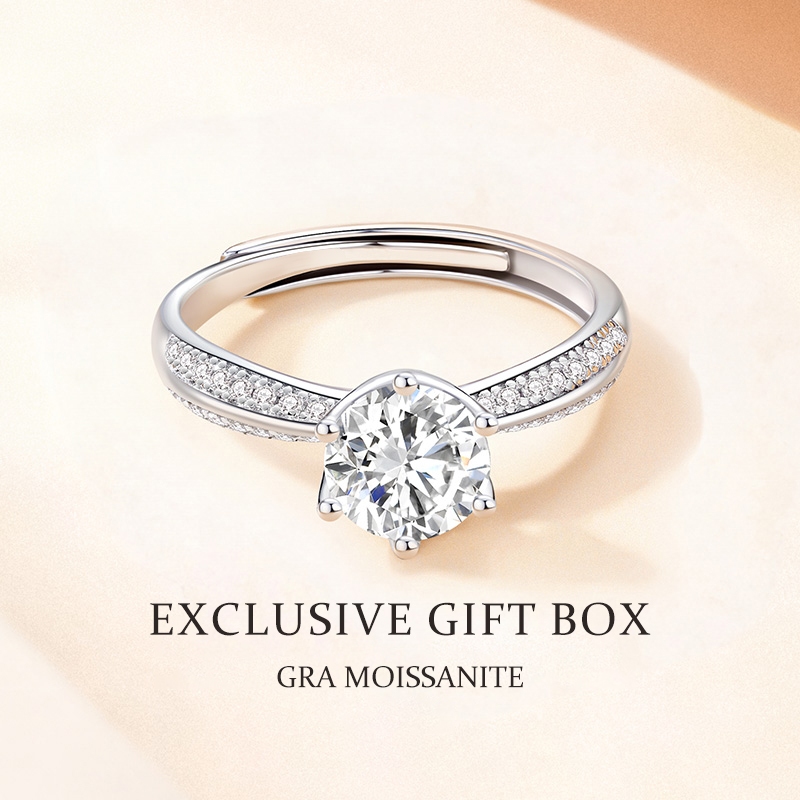 GRA High Fashion 1 Carat Moissanite Ring Women Luxury Jewelry Diamond ...