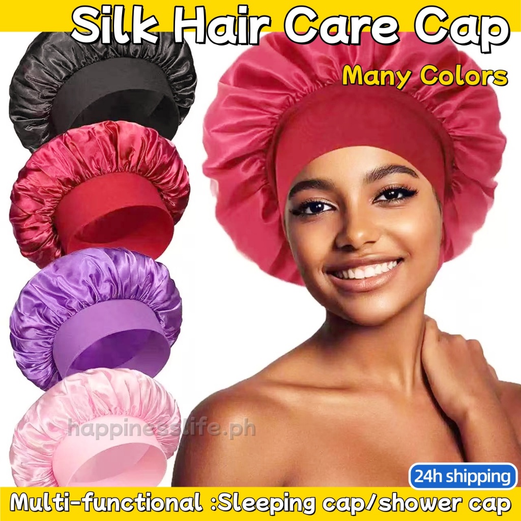 High Elasticity Sleep Cap Shower Cap Satin Bonnet Silk Bonnet for ...