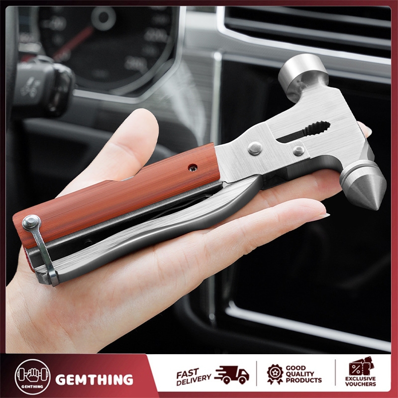 Multi functional portable hammer tool with stainless steel bag and four ...
