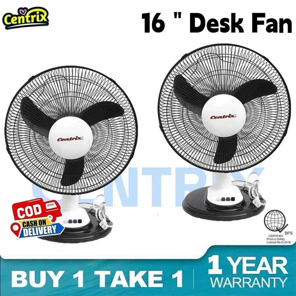 【BUY 1 TAKE 1】Centrix Desk Fan Portable 16Inches Stand Fan Electric Fan ...