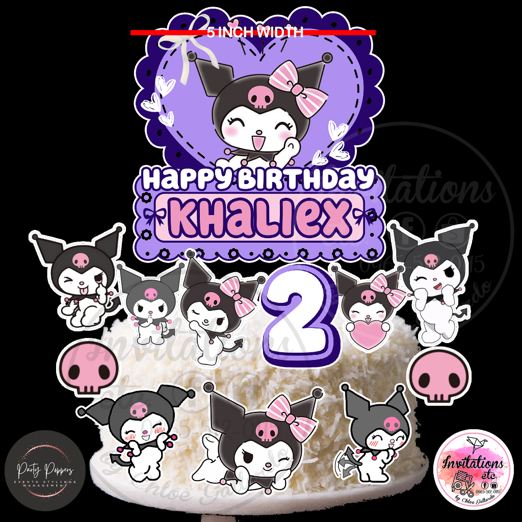 Kuromi Themed Cake Topper - With Name and Celebrant's Picture | Shopee ...