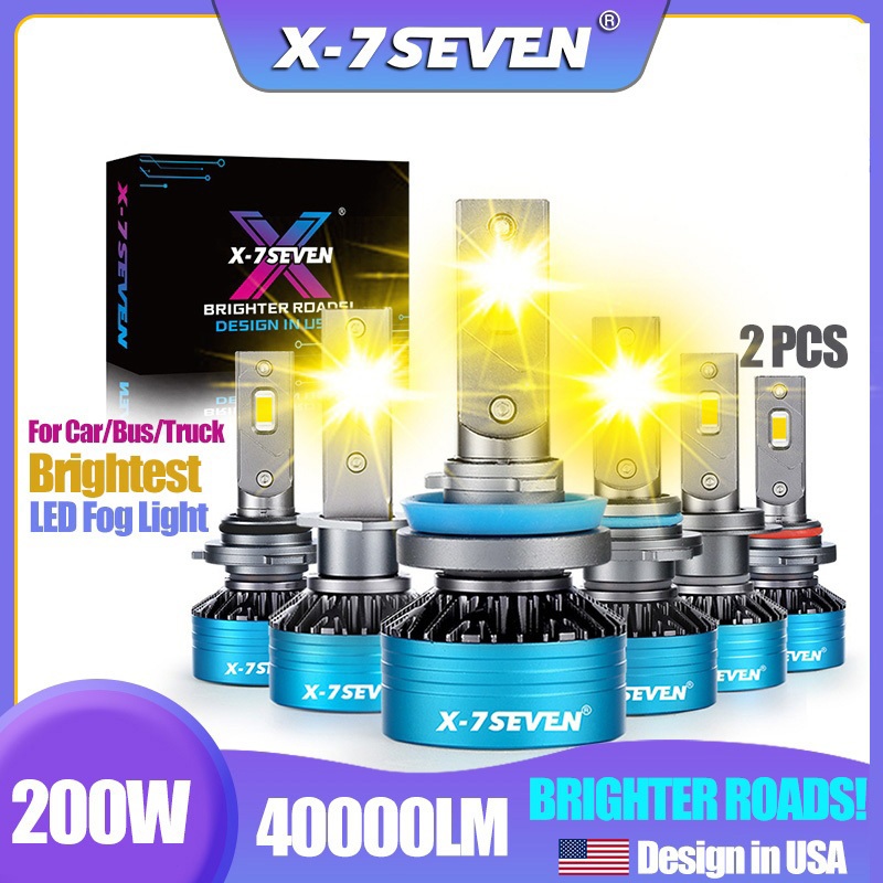 X-7SEVEN 2x Apollo 200W 40000LM LED Fog Light Bulbs H8 H9 H11 H4 3000K ...