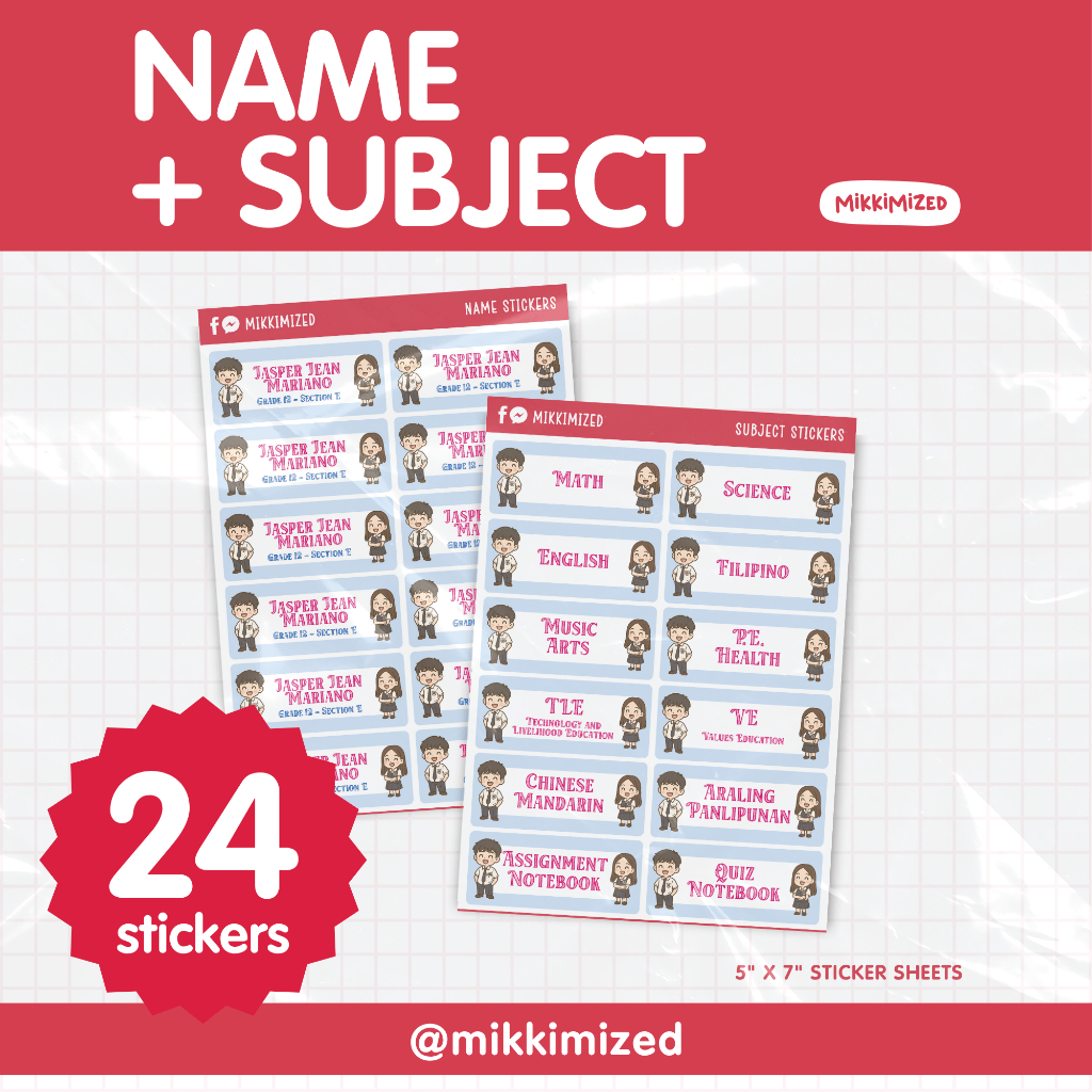 PERSONALIZED STICKERS Ang Mutya Ng Section E inspired Name Subject ...