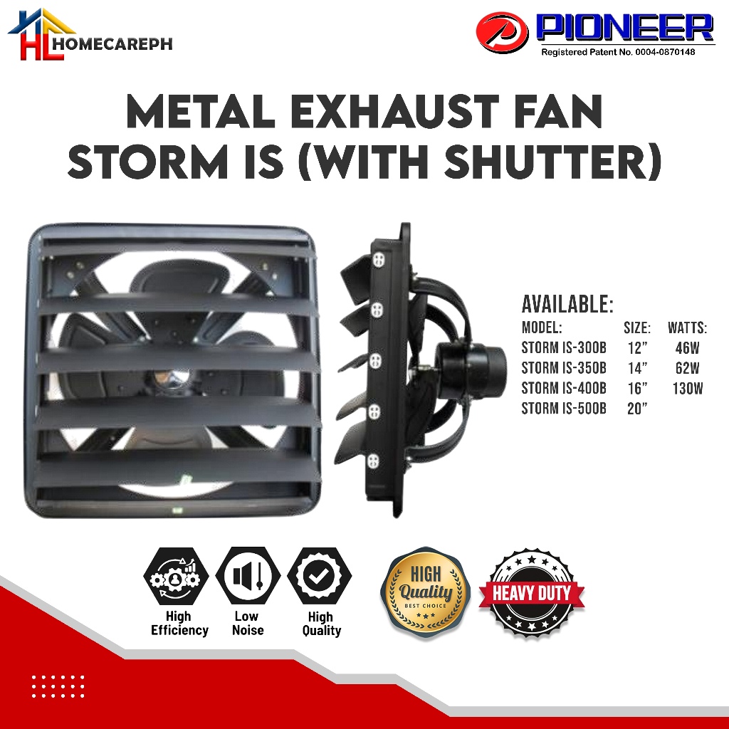 Pioneer Metal Exhaust Fan Storm IS with Shutter | Shopee Philippines