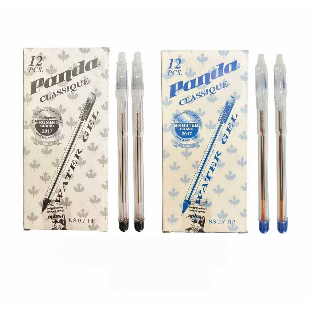 12pcs PANDA Classique Ballpen Water Gel 0.7mm Comfortable Grip Long ...