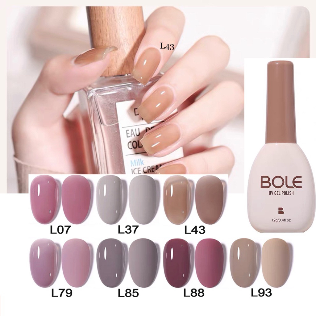 BOLE Dusty pink Rose pink Brown color Lavender Gray gel polish misty ...