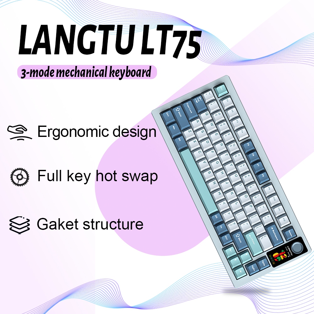 LANGTU LT75 3mode Bluetooth wireless mechanical keyboard features a hot ...