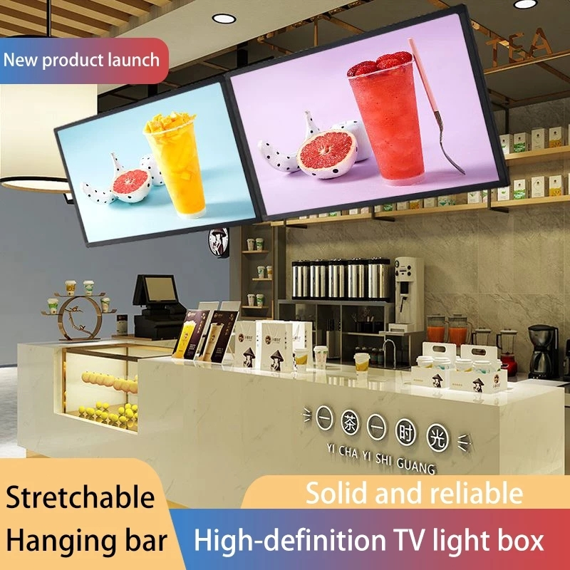 LED billboard display With telescopic boom hanging menu board display ...